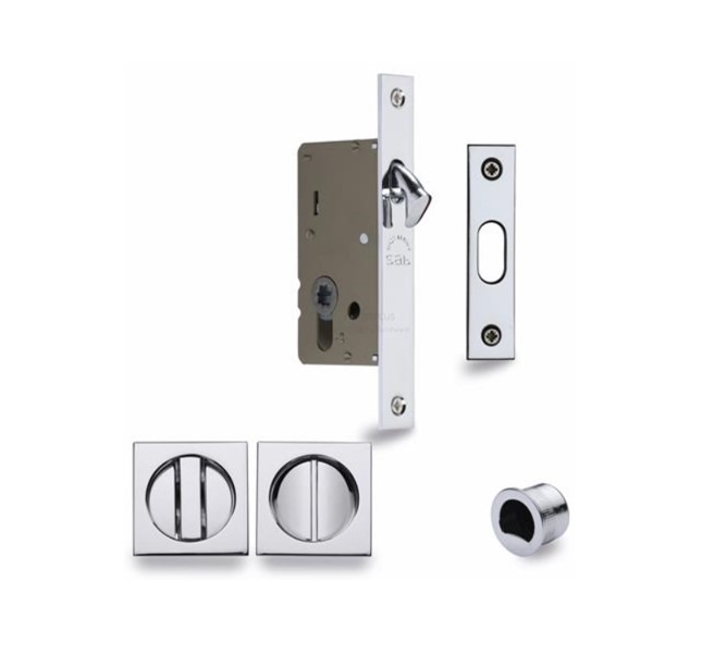 Sliding Lock with Square Privacy Turns - Locks and Fittings